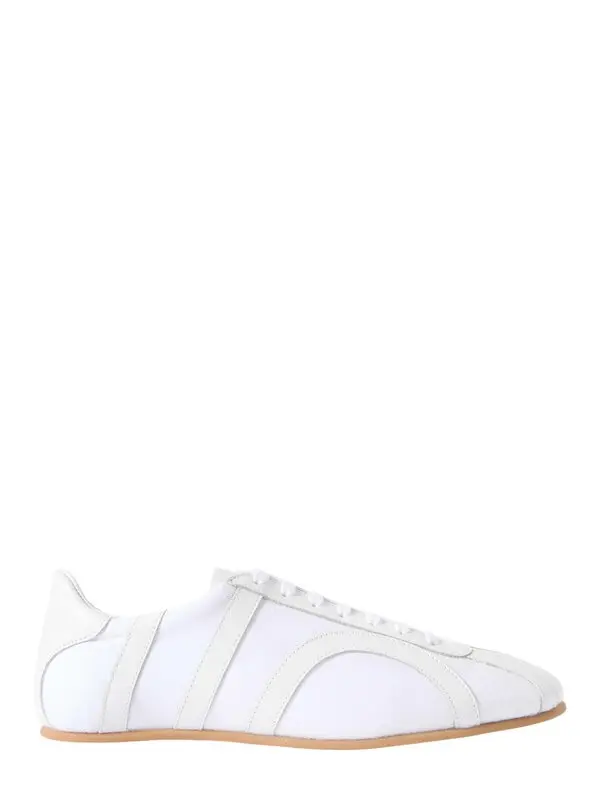 TOTEME Leather-trimmed Cotton-canvas Sneakers - White