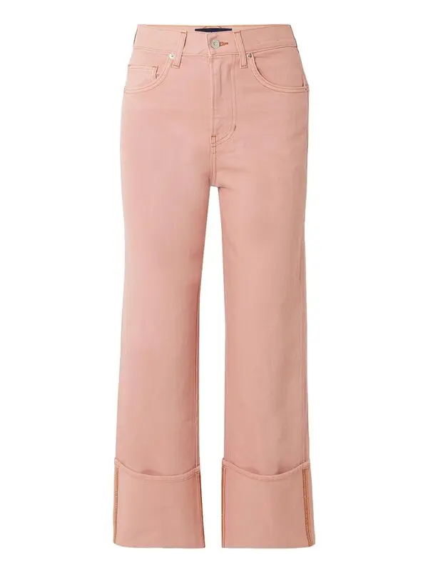 Veronica Beard Dylan Cropped High-rise Straight-leg Jeans - Pink