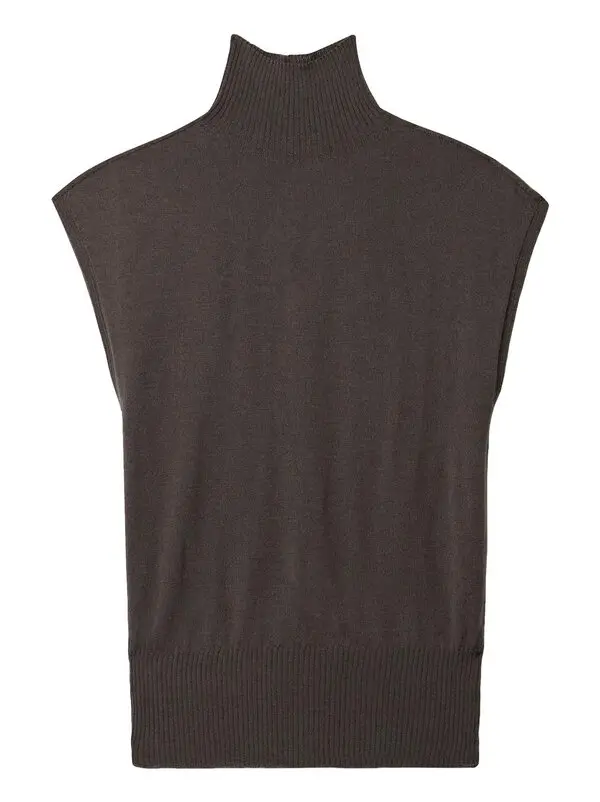Rick Owens Wool Turtleneck Shell - Brown