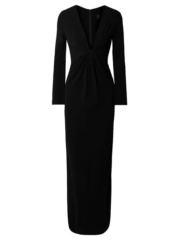 NILI LOTAN Tavi Twist-front Jersey Dress - Black
