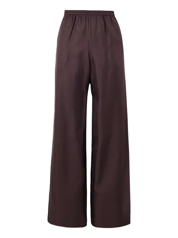 Loulou De Saison Alera Silk-twill Wide-leg Pants - Brown