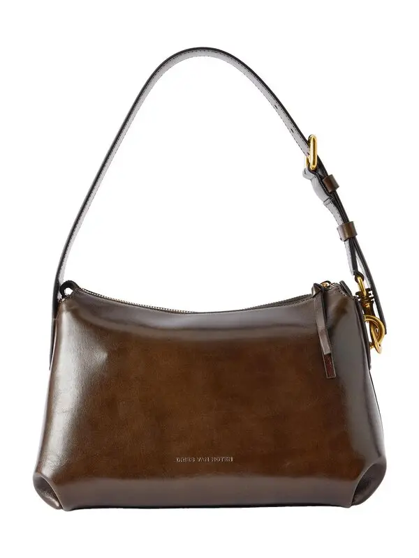 Dries Van Noten Small Leather Shoulder Bag - Gray