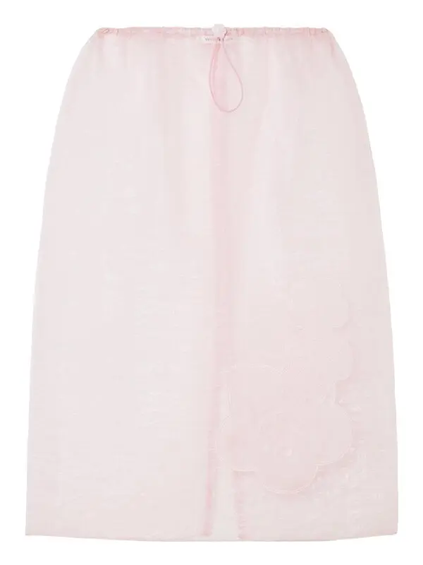 Cecilie Bahnsen Bambi Appliquéd Crinkled-organza Midi Skirt - Pink