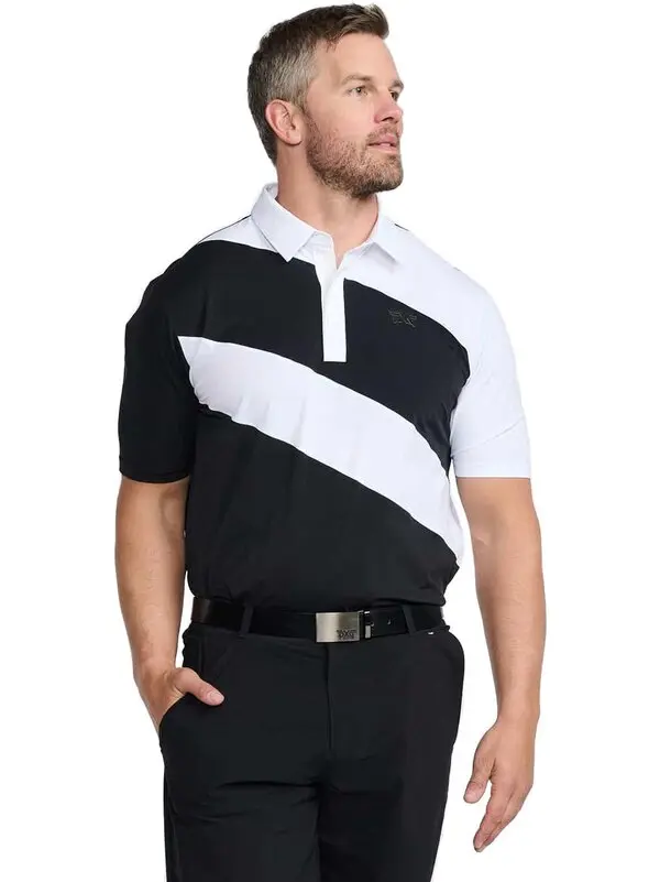 PXG Diagonal Stripe Polo - Black