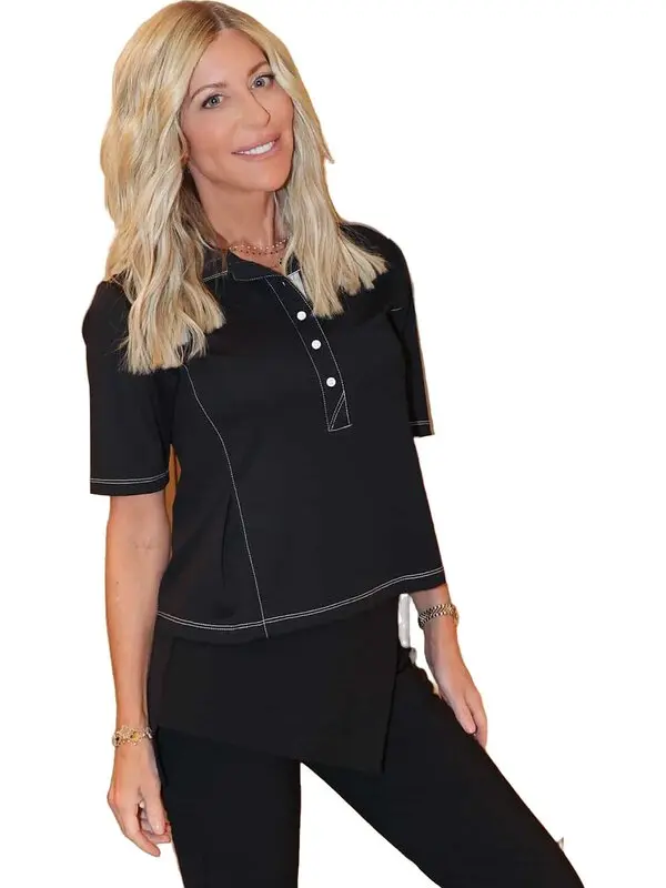 PXG Extended Placket Flair Polo - Black