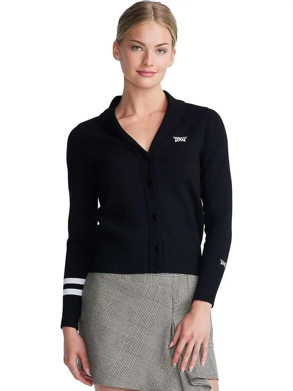 PXG Rolled Collar Cardigan - Black