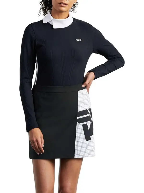 PXG Pleated Skirt With Logo - Black