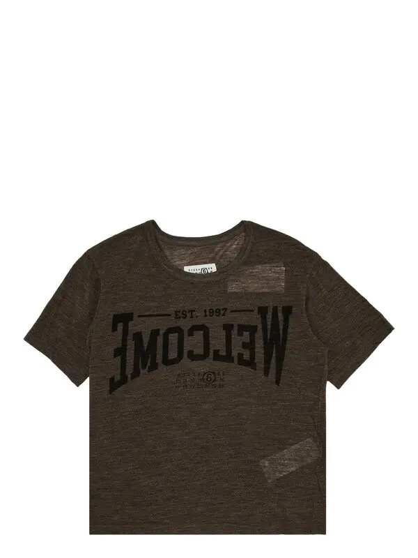 MAISON MARGIELA Sheer Wool Jersey T-shirt - Brown
