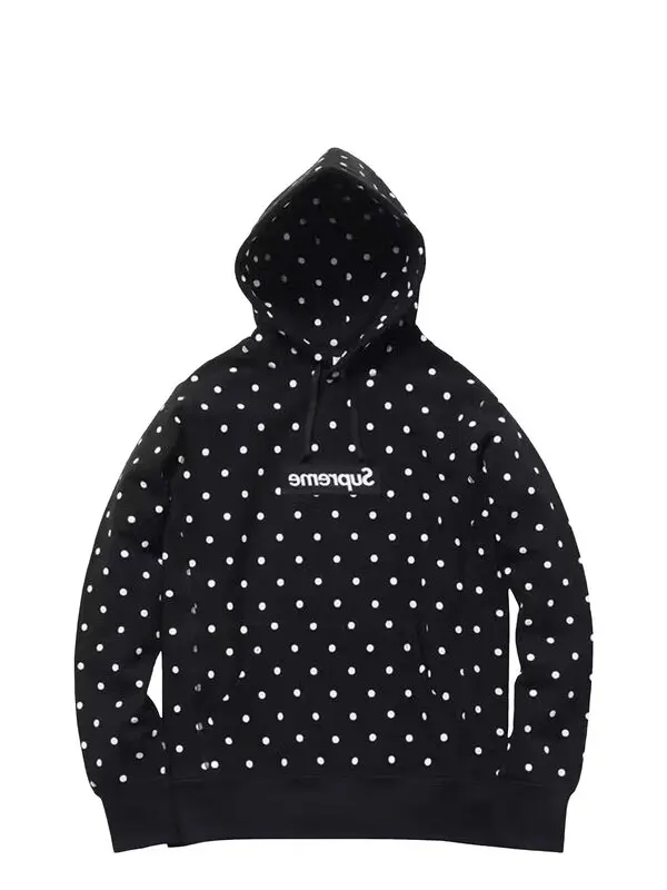 Supreme X Comme Des Garçons Shirt Polka Dot Box Logo Hooded Sweatshirt - Black