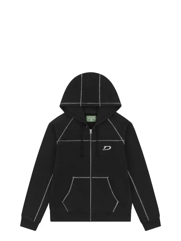 DENIM TEARS Court Lines Zip Hoodie - Black