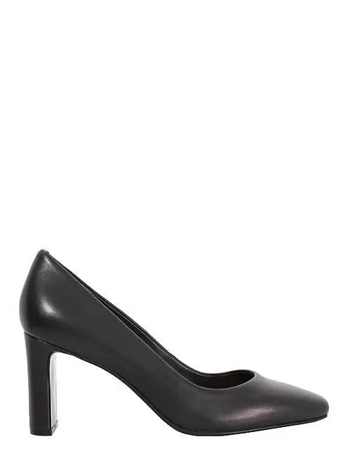 DUNE Leather Heeled Courts - Black Leather