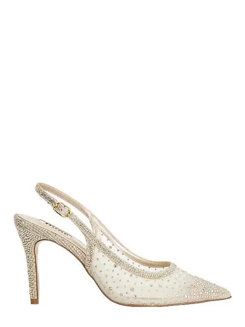 DUNE Rhinestone-embellished Mesh Courts - Gold Plain Synthetic