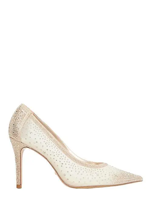DUNE Rhinestone-embellished Mesh Courts - Gold Synthetic