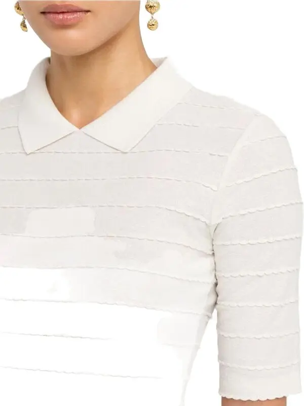 Emporio Armani Cotton Jersey Tee With Scallop Trim - Putty