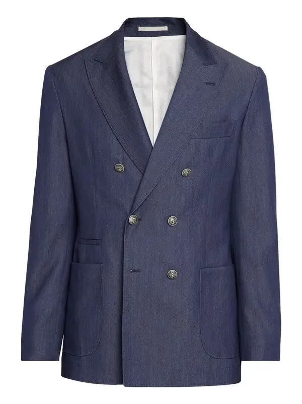 Brunello Cucinelli Effect Sport Coat - Denim