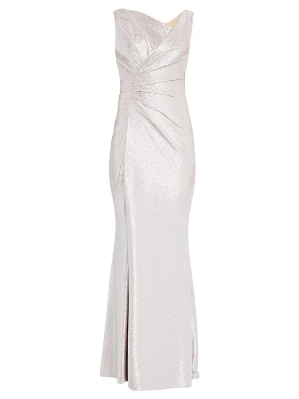 Talbot Runhof Mirrorball Sleeveless Gown - Platinum
