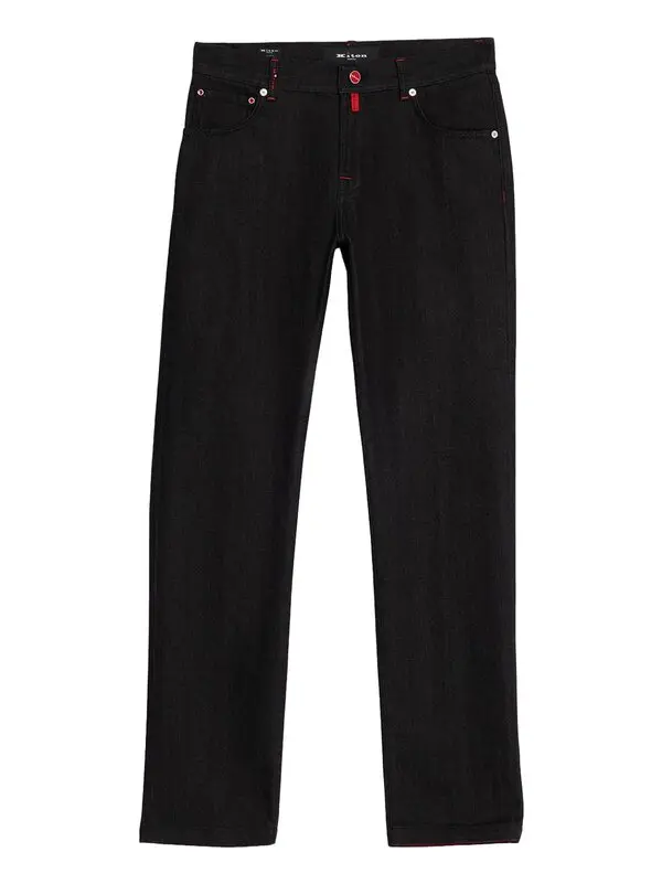 Kiton Wash Straight-fit Jeans - Black