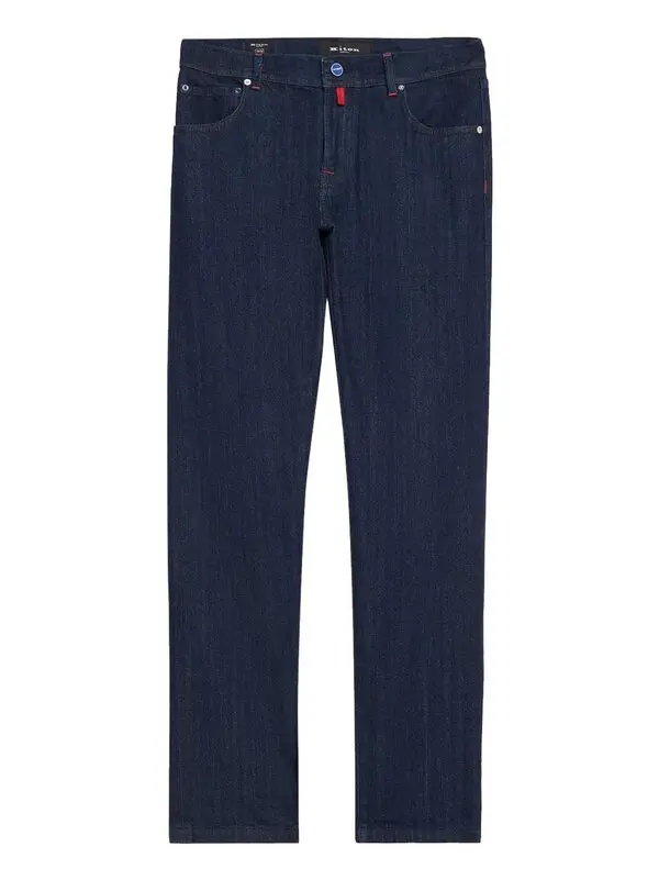 Kiton Dark Wash Straight-fit Jeans - Blue