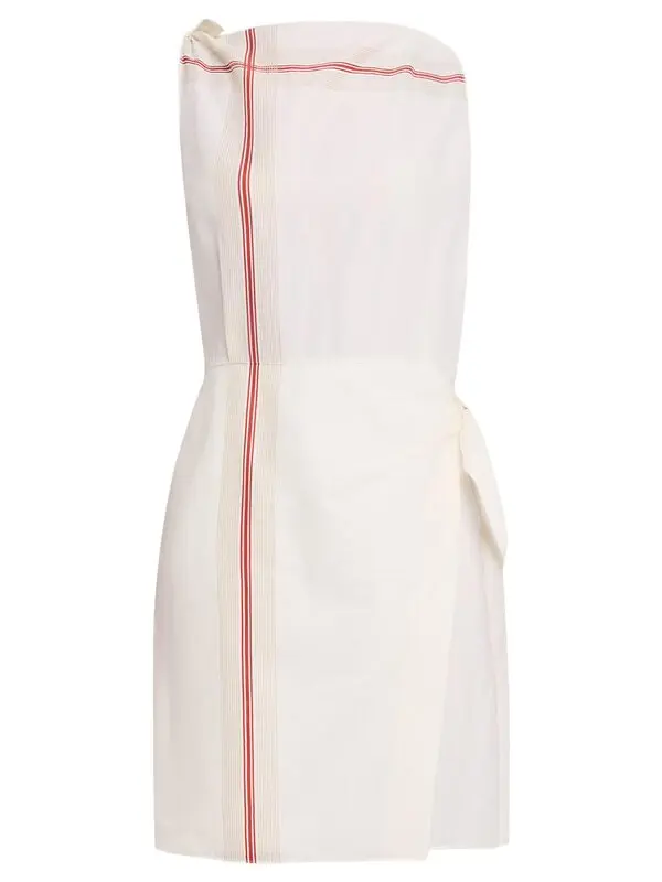 Vince Striped Handkerchief Wrap Mini Dress - Oat Shell/brick Rose
