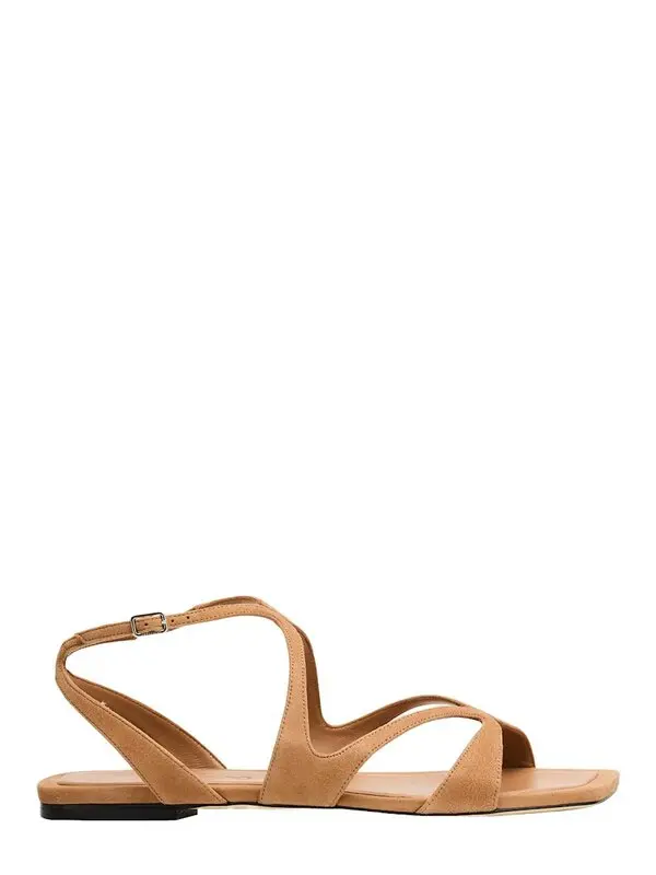 JIMMY CHOO Ayla Suede Flat Sandals - Brown
