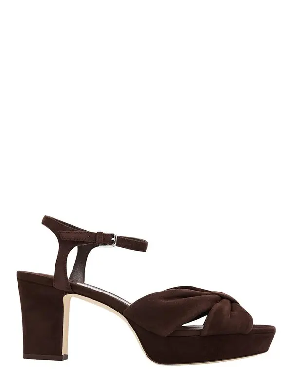 JIMMY CHOO Heloise Platform Sandals - Chocolate