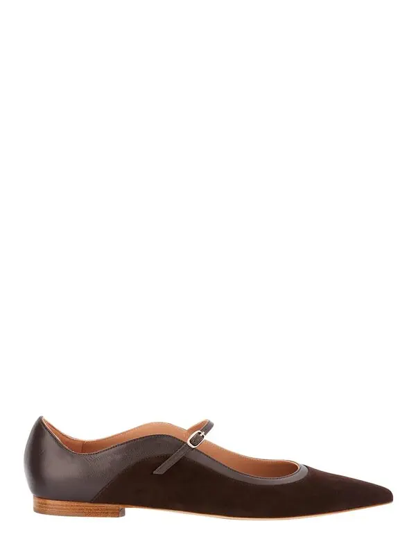 MALONE SOULIERS Corina Pointed-toe Ballerina Flats - Ebony