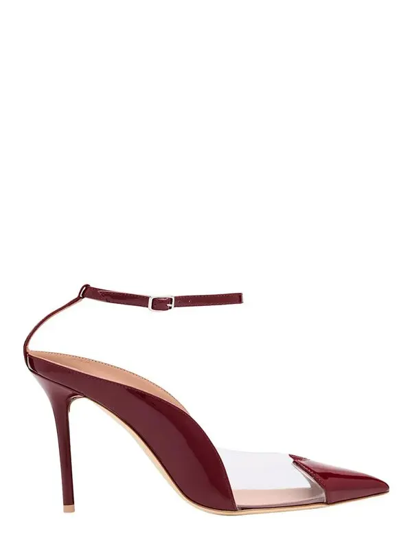 MALONE SOULIERS Malia Leather Pumps With Pvc Detailing - Dark Red