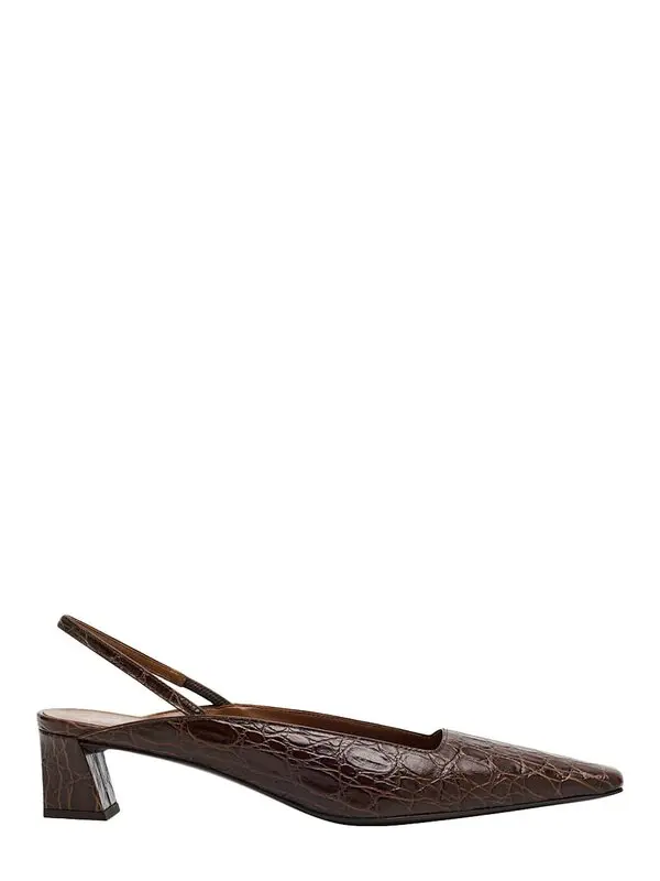 GIUSEPPE ZANOTTI Morpheus Croc-printed Slingback Pumps - Cafe