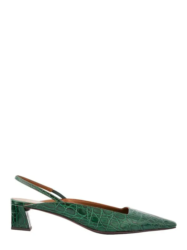 GIUSEPPE ZANOTTI Morpheus Croc-printed Slingback Pumps - English Green