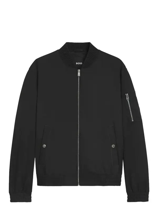 Hugo Boss Zip-up Bomber Jacket - Black