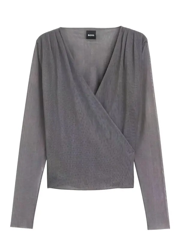 BOSS Wrap-front Top - Grey