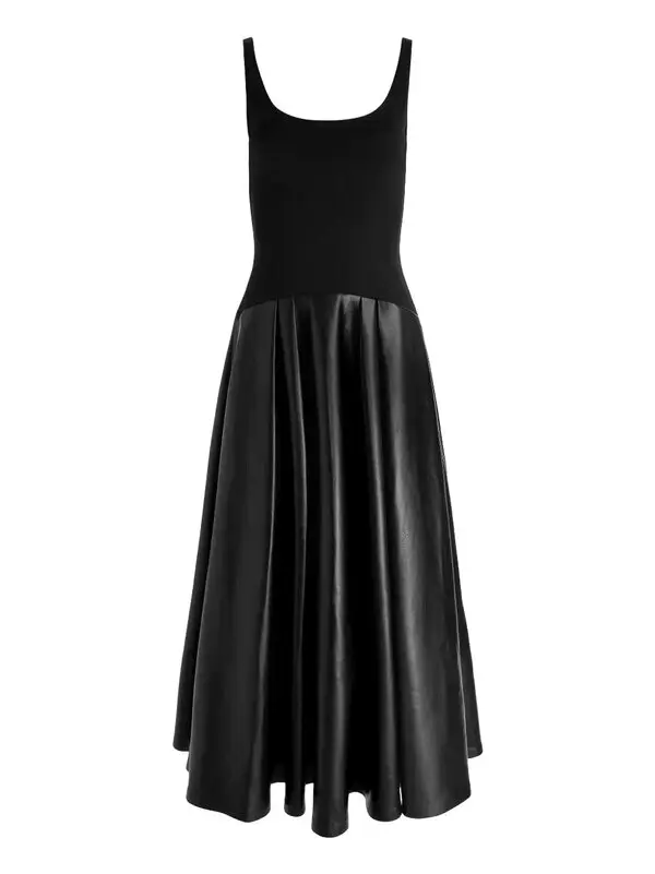 Alice + Olivia Adley Drop-waist Midi Dress - Black