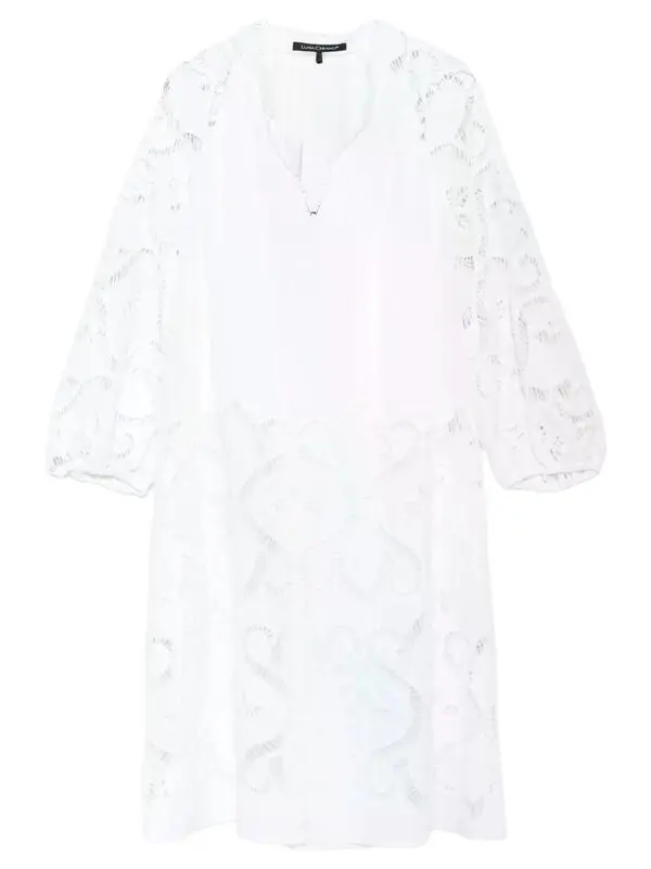 LUISA CERANO Mini Dress With Puff Sleeves - White