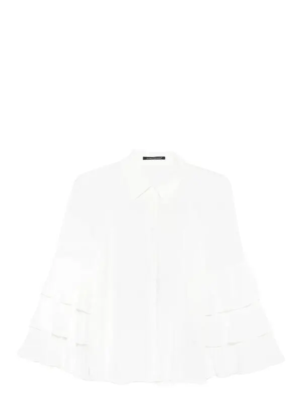 LUISA CERANO Ruffled-sleeve Blouse - White