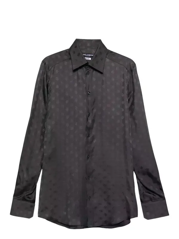 Dolce & Gabbana Logo-pattern Silk Shirt - Grey