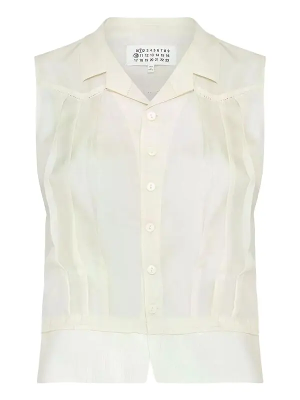 MAISON MARGIELA Pleated Sleeveless Blouse - Neutrals