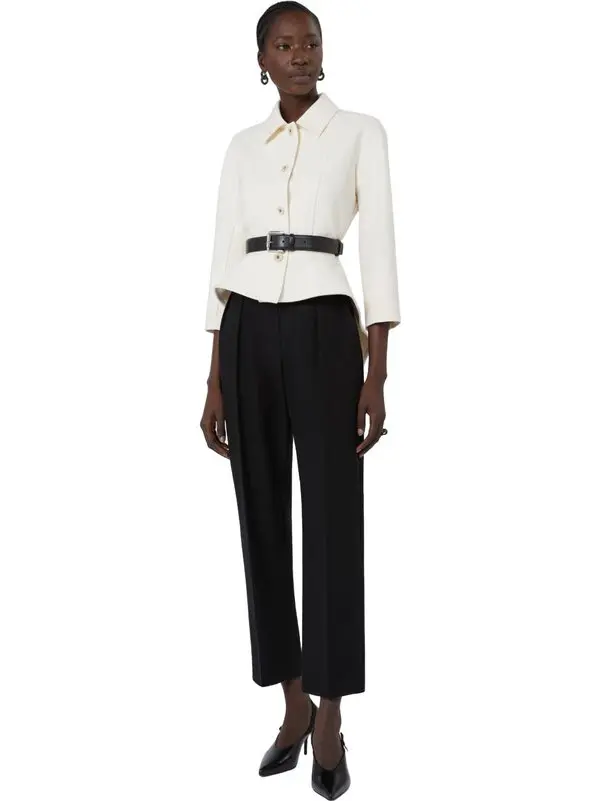 Max Mara Bonded Sable Tailored Jacket - Ivory