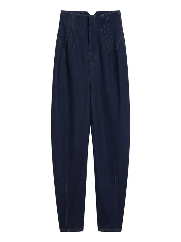 Max Mara High-waisted Dark Denim Trousers - Midnightblue