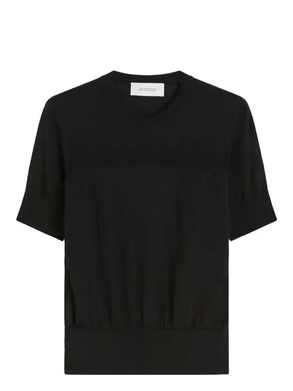 Max Mara Bi-material Short-sleeved Jumper - Black