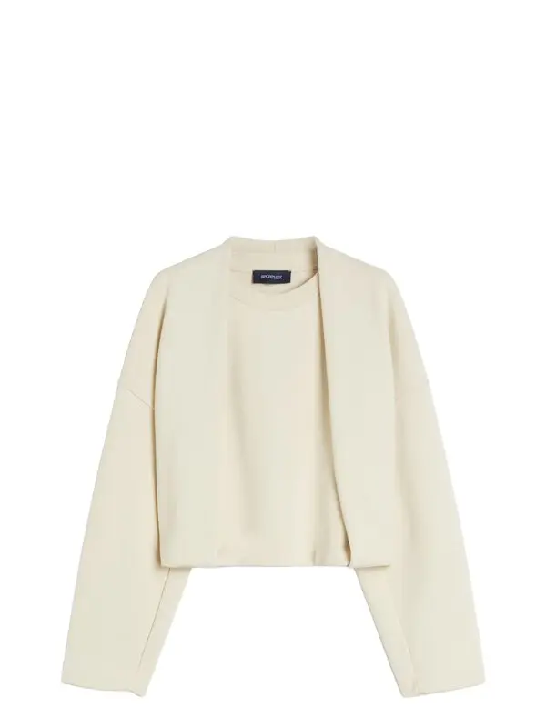 Max Mara Soft Sweatshirt With Double-layer Effect - Ivory