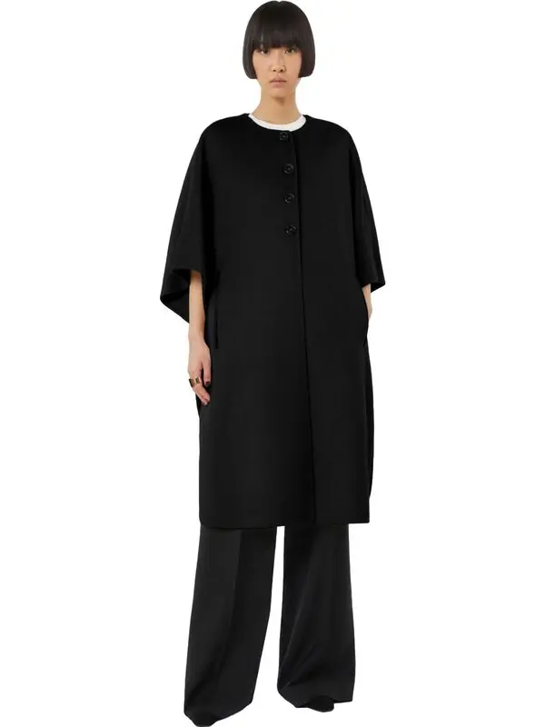 Max Mara Cashmere Draped Cape - Black