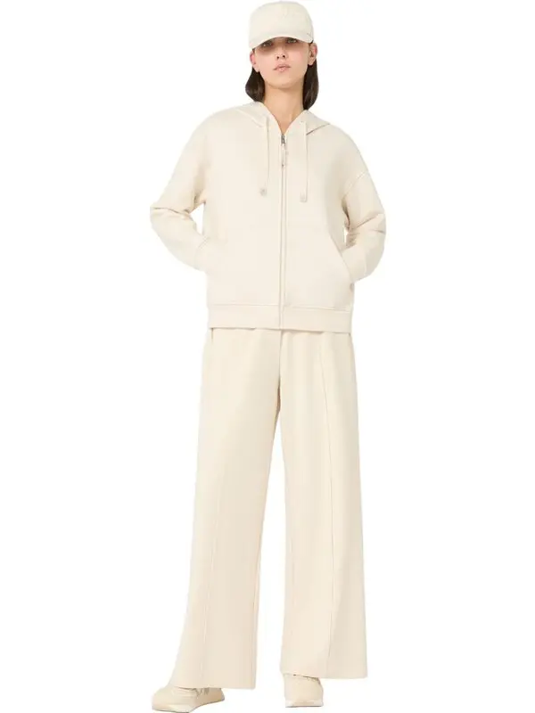 Max Mara Zip-up Cotton Jersey Sweatshirt - Ivory