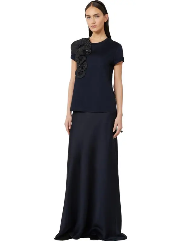 Max Mara Couture Jersey T-shirt - Midnightblue