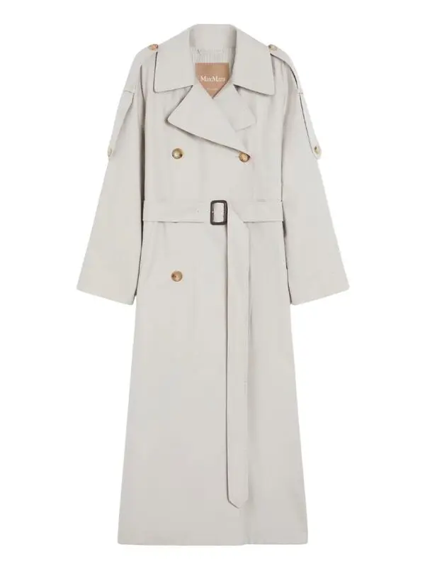 Max Mara Long Double-breasted Trench Coat - Ecru