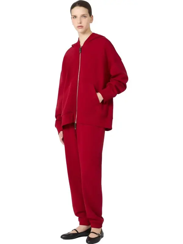 Max Mara Cotton Jersey Hoodie - Red
