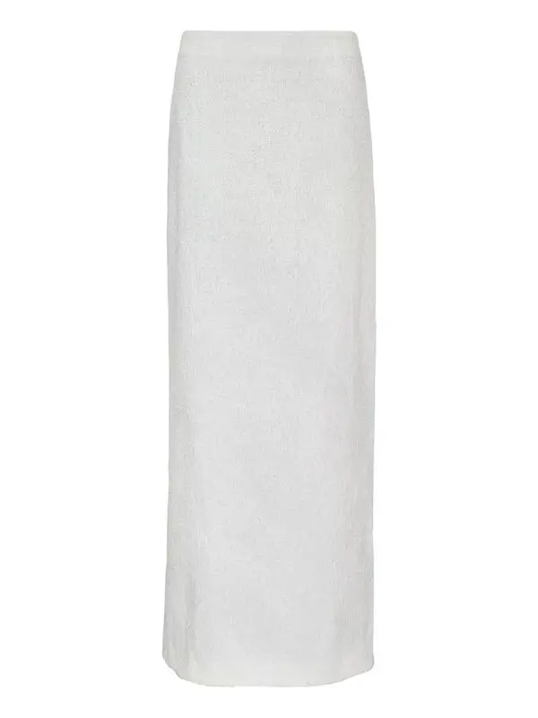 MSGM Textured Straight Skirt - White