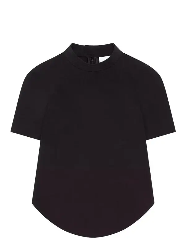 COURREGES Short-sleeve Mock-neck T-shirt - Black