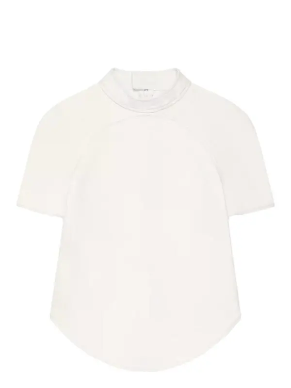COURREGES High-neck Short-sleeve Top - White