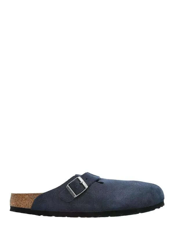 BIRKENSTOCK Boston Buckle Suede Slip-ons - Blue