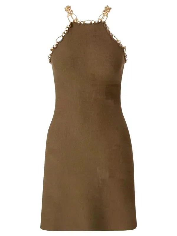 Cult Gaia Prati Chain-embellished Mini Dress - Brown